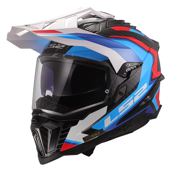 LS2 MX701 Explorer Frontier II White Blue Carbon Motorcycle Helmet – Rider